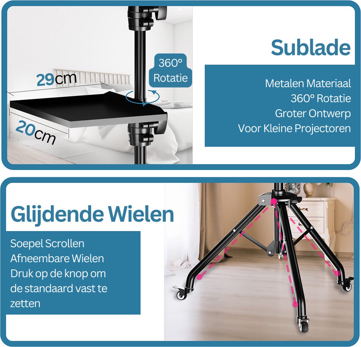 SH Projector Statief – Beamer Statief Met Laptop Verdieping – Met 2 ...