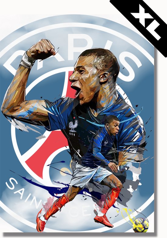 Poster Mbappe - XL formaat - A1 - PSG - Hoogwaardig glans - Cadeau ...