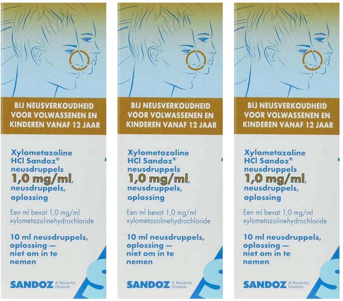 Sandoz Neusdruppels Xylometazoline 1 mg/ml - 3 x 10 ml | bol.com