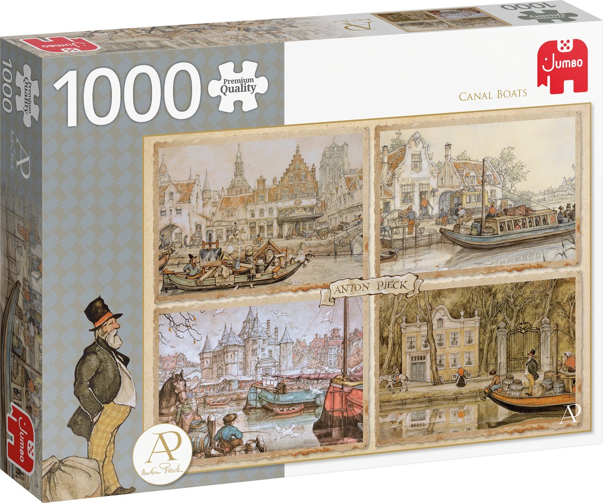 Jumbo Premium Collection Puzzel Anton Pieck Boten in de Gracht - Legpuzzel - 1000 stukjes | bol.com