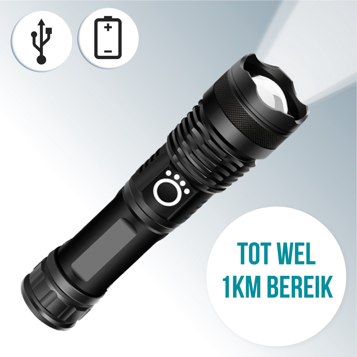 Zaklamp - Zaklantaarn - Militaire zaklamp - Life Hammer - Outdoor ...