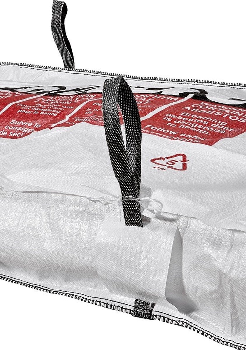 list: Asbest platenzak met dubbele binnenzak - 310x110x30cm - +/- 15 ...
