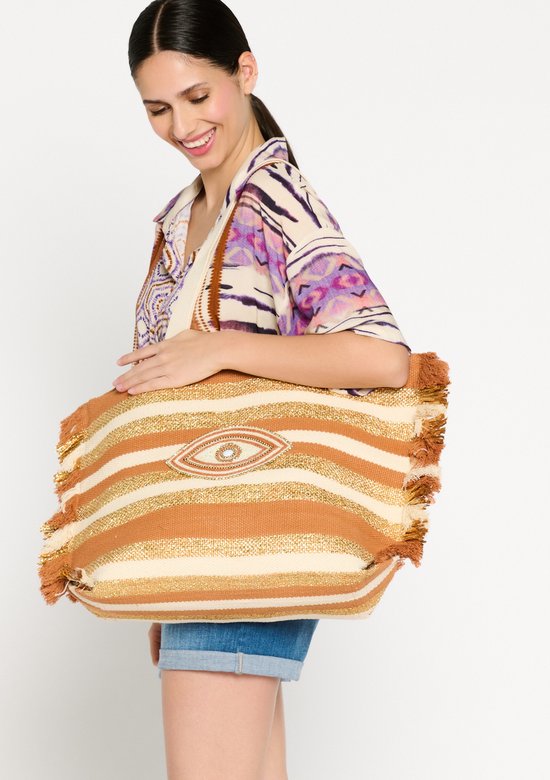 Lola Liza Gestreepte tas - Camel - Maat TU | bol.com