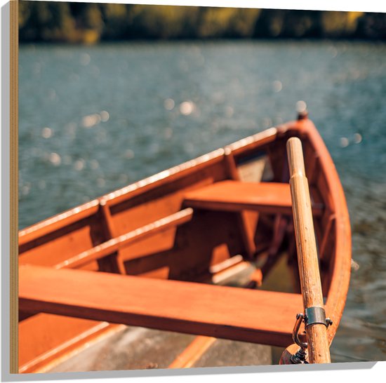 Hout - Uiteinde van Houten Boot op het Water - 80x80 cm - 9 mm dik ...