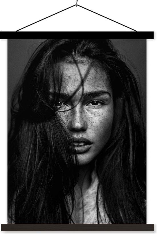 Posterhanger incl. Poster 60x80 cm - Schoolplaat - Portret - Vrouw ...
