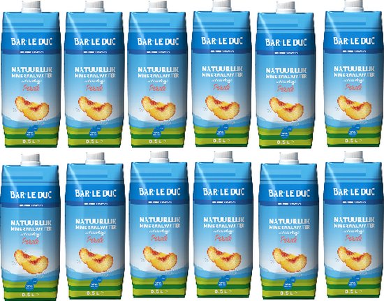Bar le Duc Mineraalwater perzik koolzuurvrij 50 cl per tetra pak, tray ...