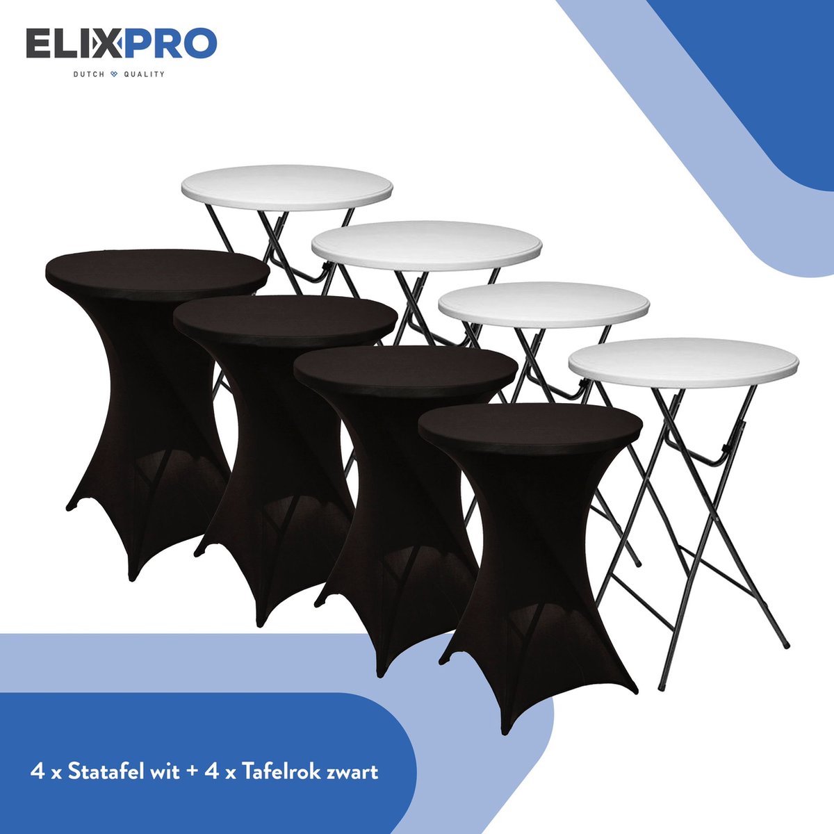 ElixPro - Stevig robuuste statafel 4x - Statafel set - party tafel - cocktail tafel -... | bol.com