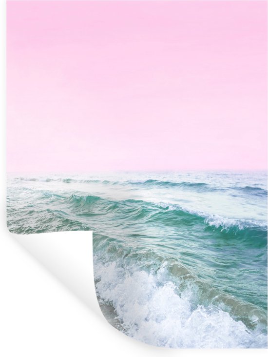 Muurstickers - Sticker Folie - Zee - Golven - Roze - Natuur - 120x160 ...