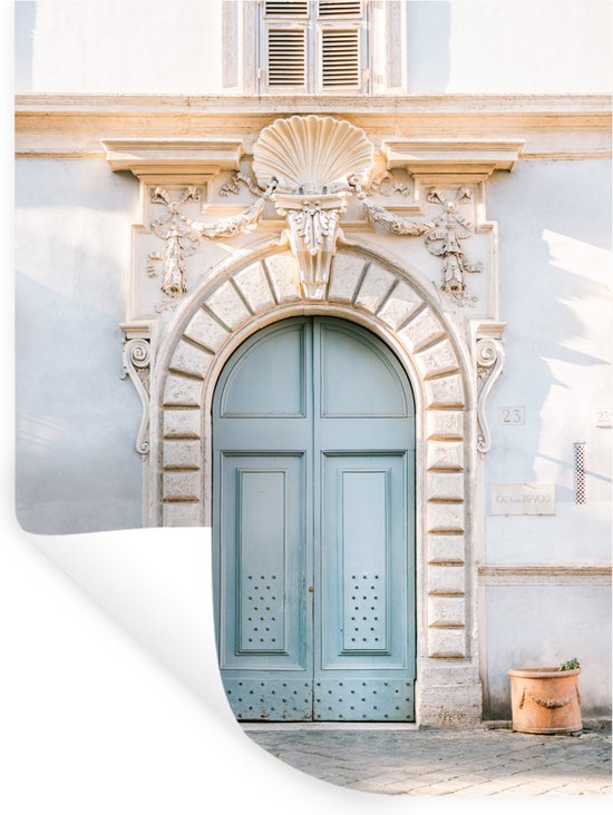 Muurstickers - Sticker Folie - Deur - Architectuur - Blauw - Huis ...