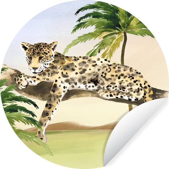 WallCircle - Muurstickers - Behangcirkel - Luipaard - Jungle - Boom - 100x100 cm -... | bol