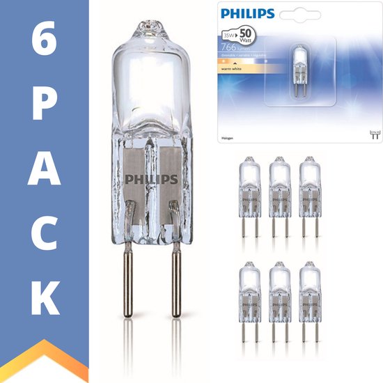 Philips Halogeen lampen Capsule GY6.35 12V - Dimbaar - Warm wit - 35W ...