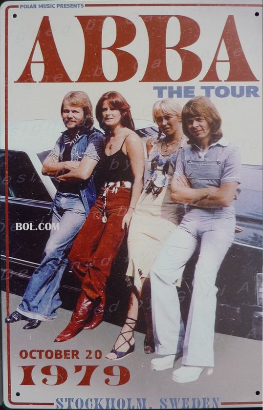 ABBA METALEN WANDBORD - MUURPLAAT - VINTAGE - RETRO - HORECA- BORD ...