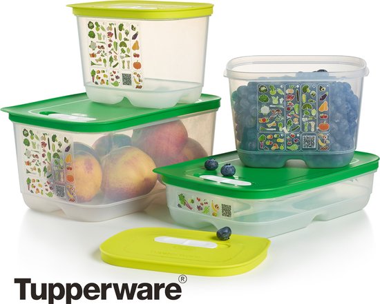 Tupperware Fridgesmart - 4-delig vershoudbakjes voor groenten - 4,4L ...