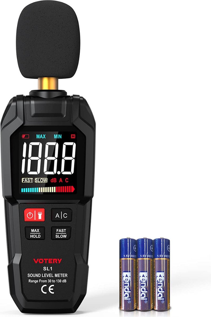 Professionele Decibel Meter - Geluidsniveaumeter - Digitale Draagbare Decibelmeter -... | bol.com