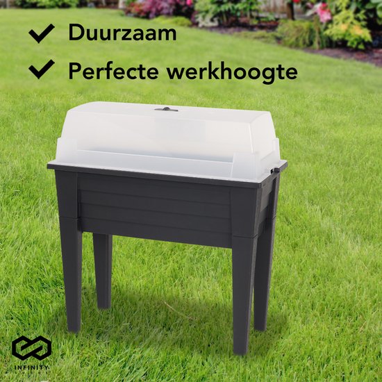 Infinity Goods Kweektafel Op Poten XXL - Kweekbak - Rechthoekig - 75 x 37 x 85 cm -... | bol.com
