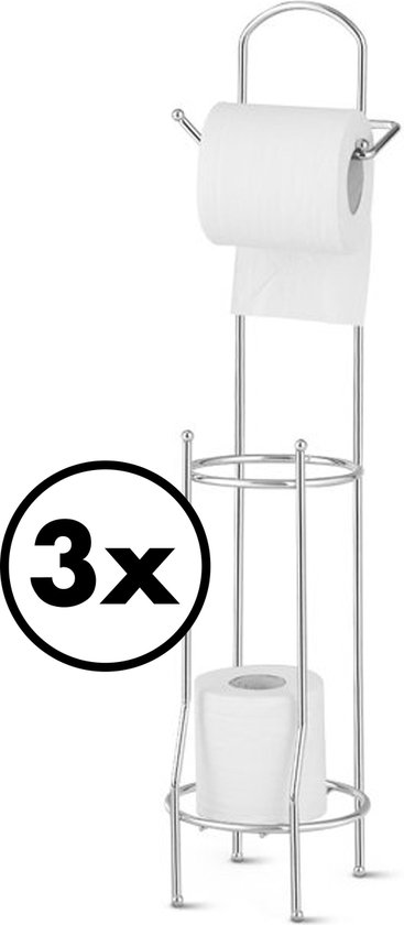 Wc Rolhouder Staand – 3 Pack – Plek voor 4 Rollen – Reserverolhouder ...