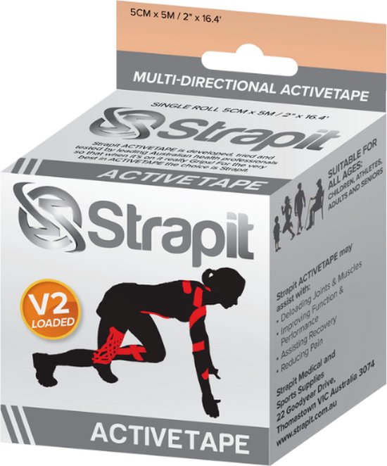 Strapit - Active tape - V2 beige - 7,5cm x 5m | bol