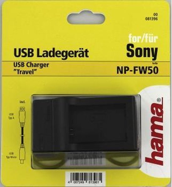 Hama USB-oplader "Travel" voor Sony NP-FW50 | bol