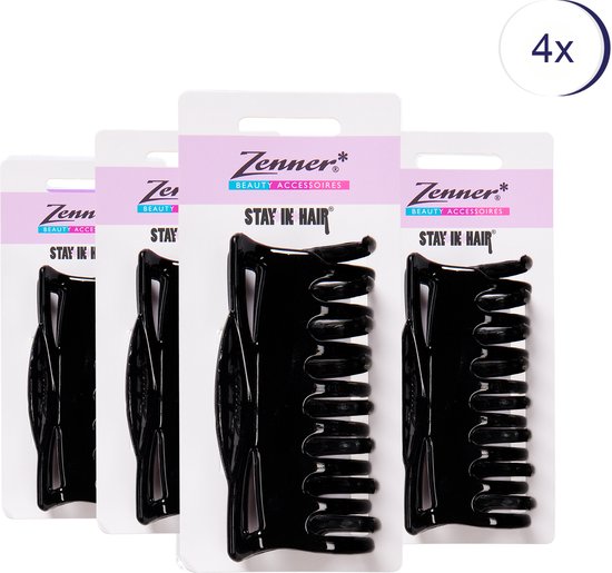 Zenner Stay-in-Hair Haarklem Zwart x 4 | bol