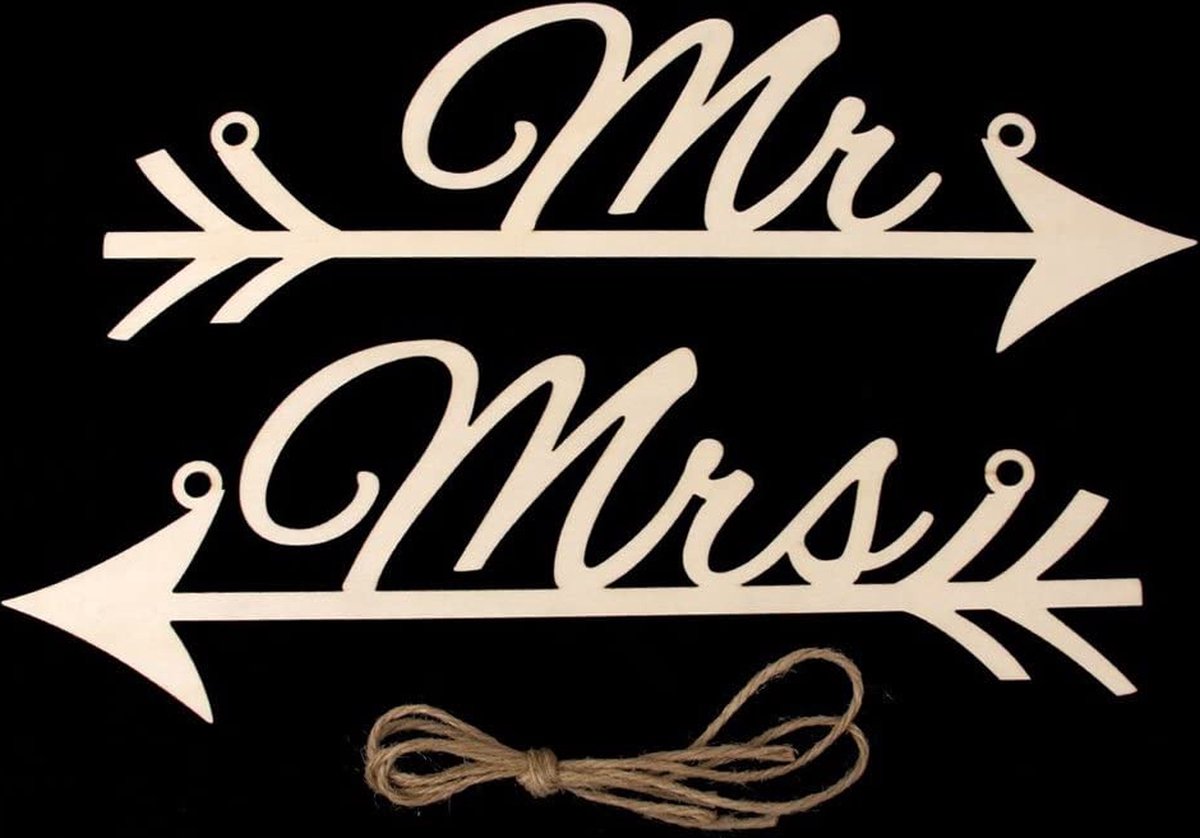 MR en Mrs pijl bord bruiloft decoratie | bol