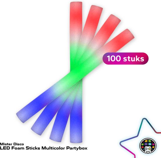 LED Foam Sticks Multicolor - 100 Stuks - Festival | bol.com