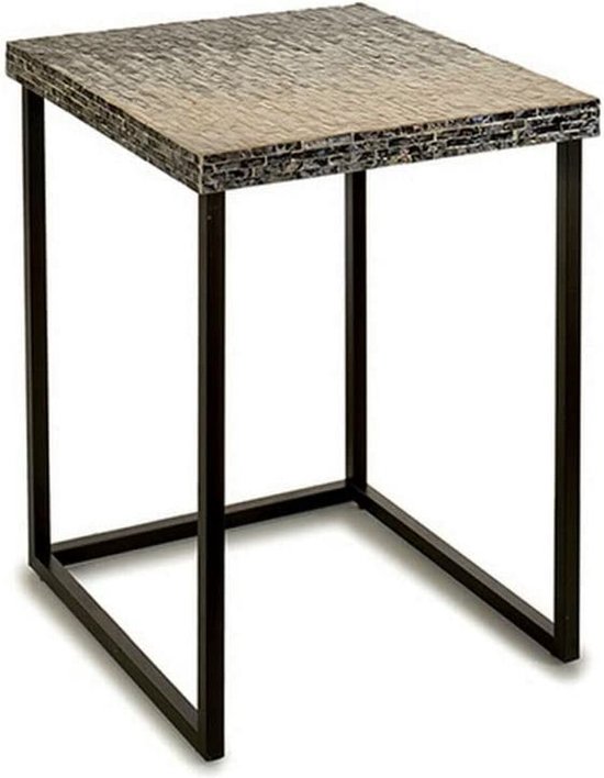 Bijzettafel Grijs Metaal Parelmoer spaanderplaat (47 x 62 x 47 cm) | bol