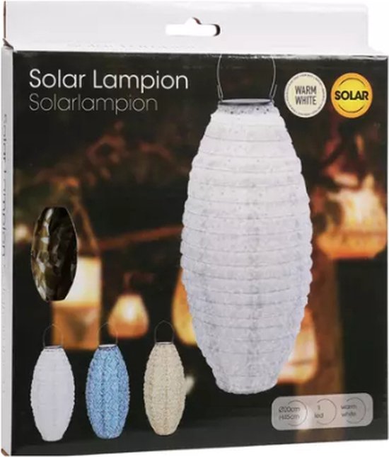 LED Solar Lampion Ovaal 20x45 cm Assorti | bol