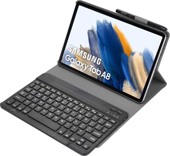 Samsung Tab A8 Toetsenbord Hoes Bluetooth Keyboard Cover boekcase Blauw ...