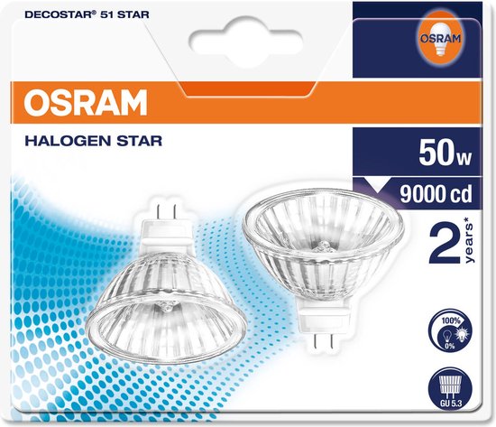 Osram DECOSTAR 51S STAR halogeenlamp 50 W Warm wit GU5.3 | bol