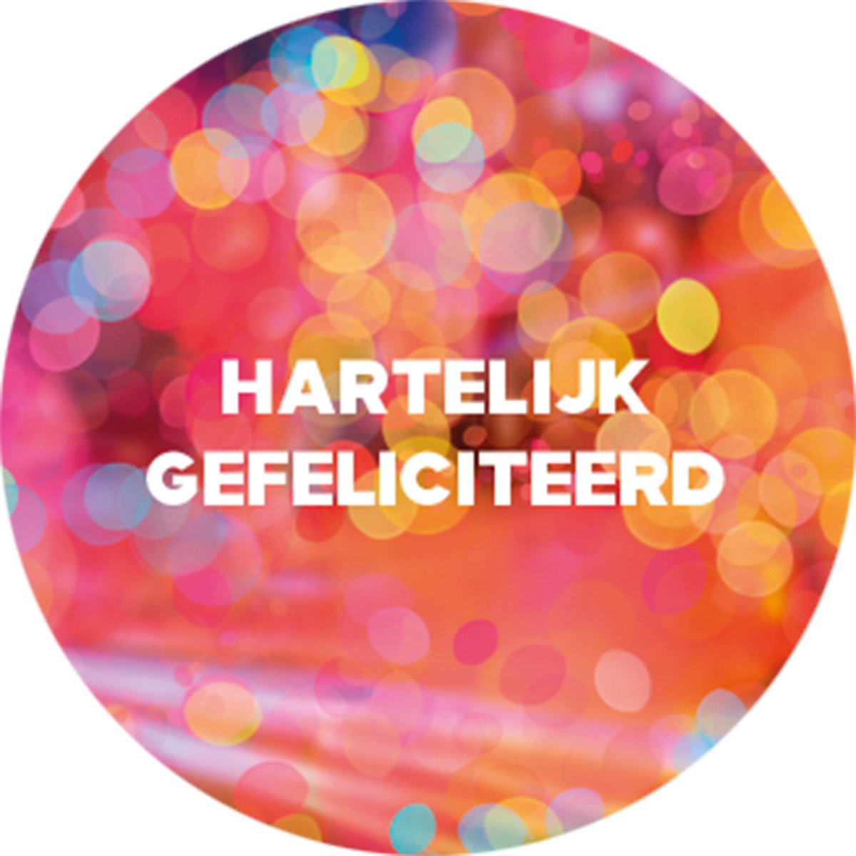 Sluitstickers Hartelijk Gefeliciteerd 5 cm Rond 60 Stuks Feestelijke ...