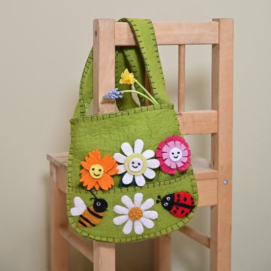 Vilten Tasje Bloemen en Insecten - 20x30cm | bol