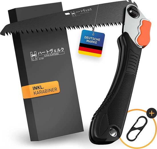 HARDTWERK Vouwzaag ALPHA takkenzaag met veilig slot (210 mm) voor tuin ...
