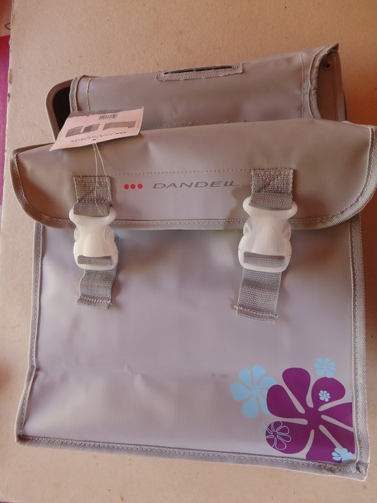 Dandell - Fietstas- Dubbel - Grijst/bloem - 2x17 liter | bol.com