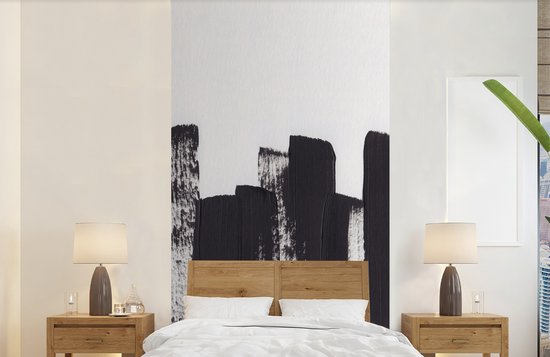 Verf - Abstract - Zwart - Wit - Behangpapier | bol.com