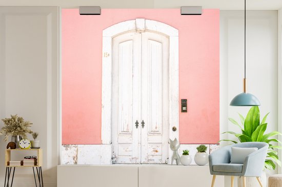 Hout - Deur - Roze - Wit - Behangpapier | bol