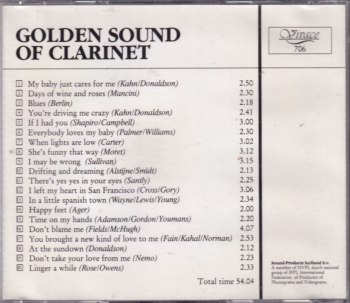 Golden sound of clarinet - Ad Vanderhood, Ad Vanderhood | Muziek | bol