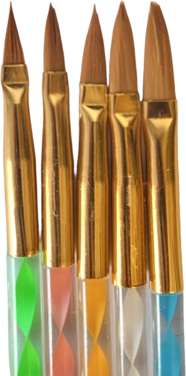 Acryl kwast set van 5 - acryl kwasten voor nagels - acryl penseel ...