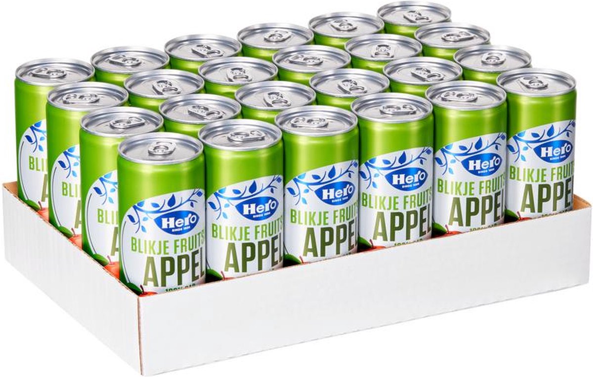 Hero Appelsap - Blikjes Appelsap Fruitsap - 100% Puur Fruit - Handige ...