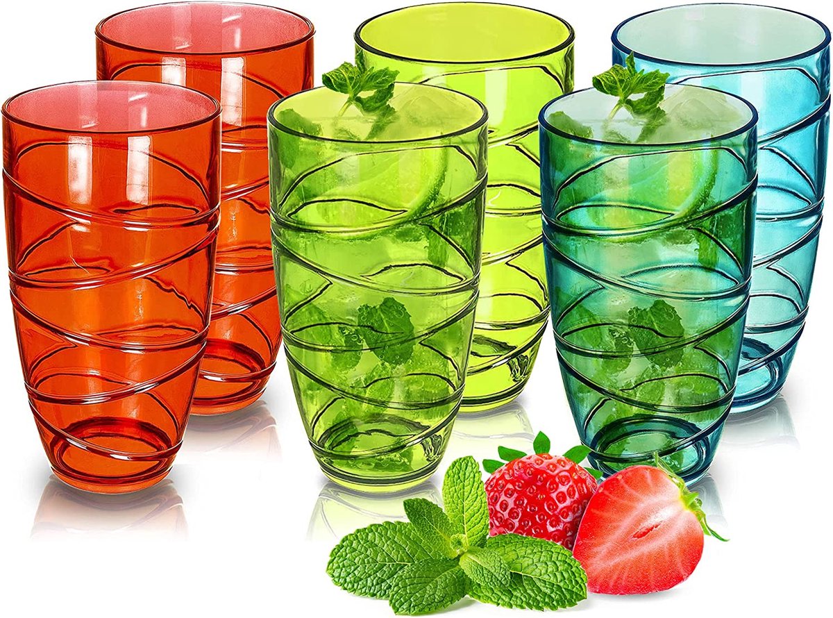 Kleurrijke herbruikbare acryl harde plastic bekers - kunststof ...