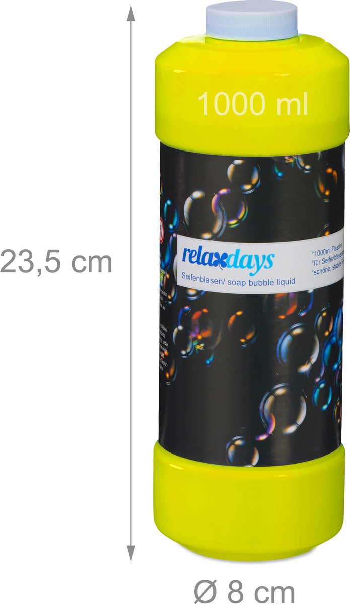 Relaxdays bellenblaas navulling - set van 2 - bellenblaas vloeistof - 1 ...