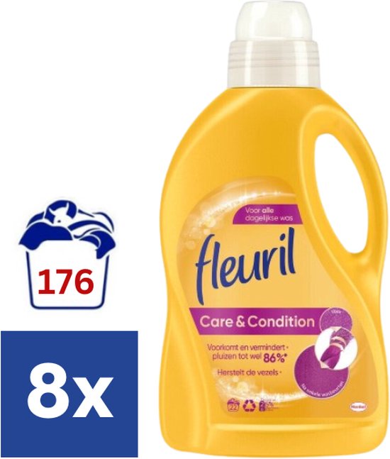 Fleuril Care & Condition Vloeibaar Wasmiddel (Voordeelverpakking) - 8 x ...