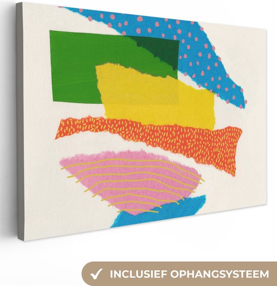 Canvas schilderij 150x100 cm - Wanddecoratie Abstract - Kunst - Vormen ...