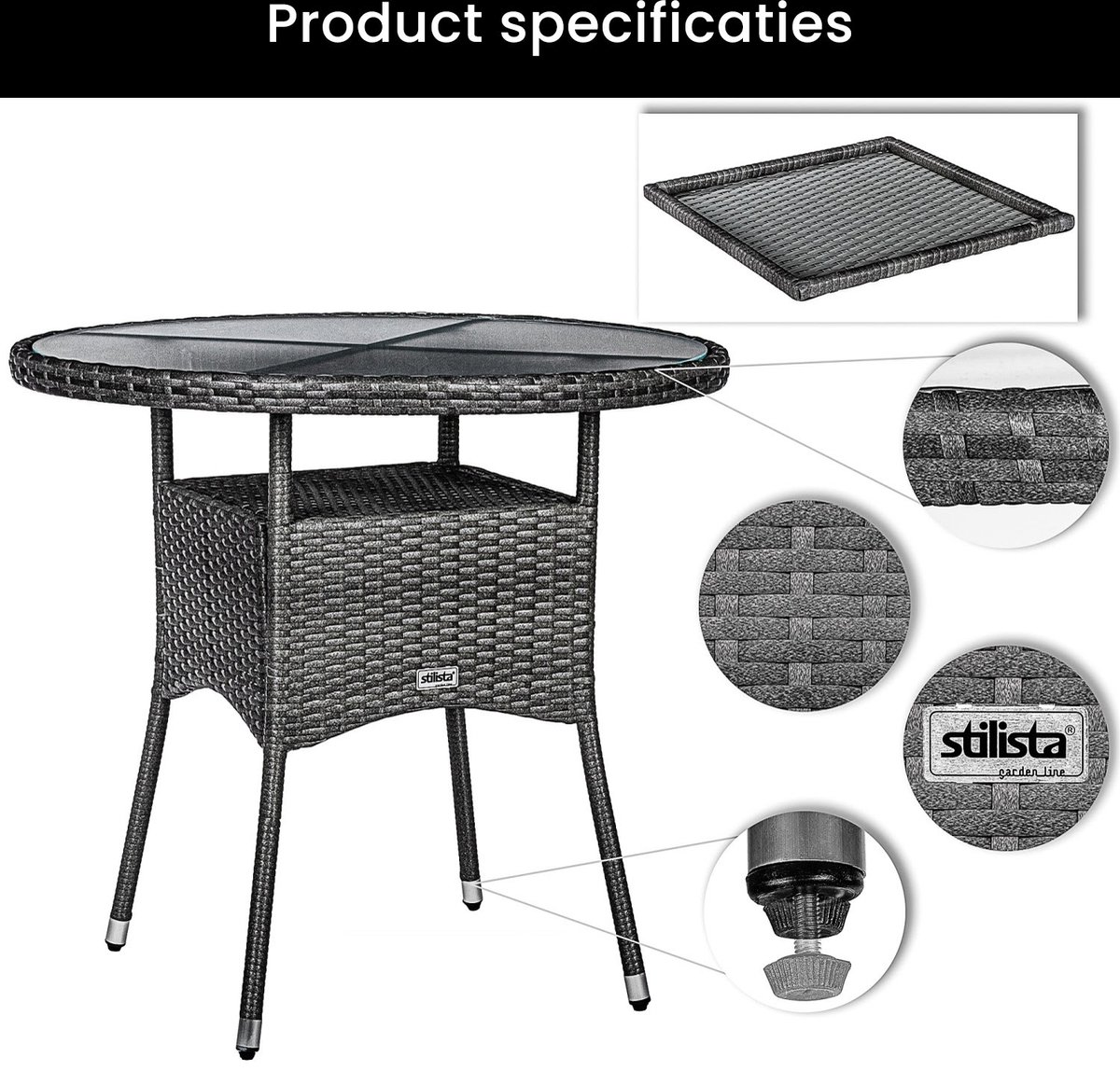 Table de jardin ronde - Table de jardin - Table de bistrot - Table de ...