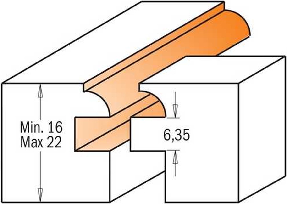 CMT - Jeu de fraises pour profil et contre-profil, HW - Fraise - Matériau - Outils de... | bol.com