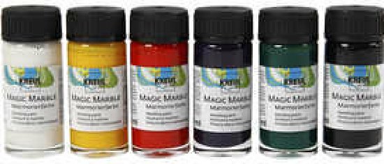 Hobbyverf - Marmer Effect - Magic Marble - 6 Standaard kleuren - 12x20 ...