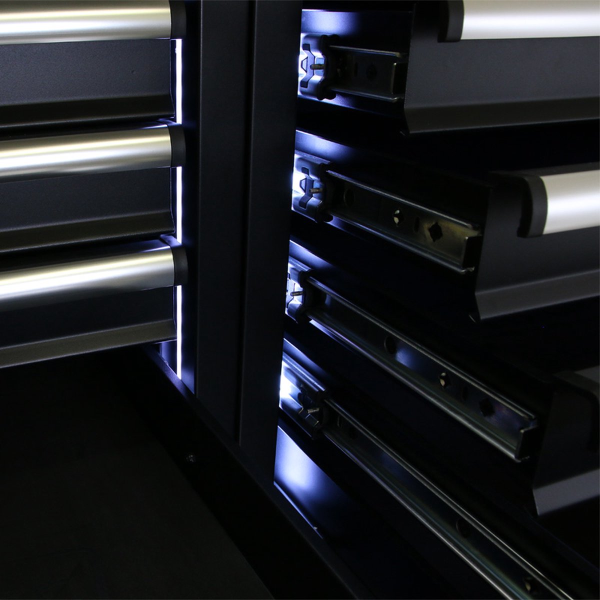 Kraftmeister werkbank 200 cm - Werktafel met gereedschapswand, 21 laden ...