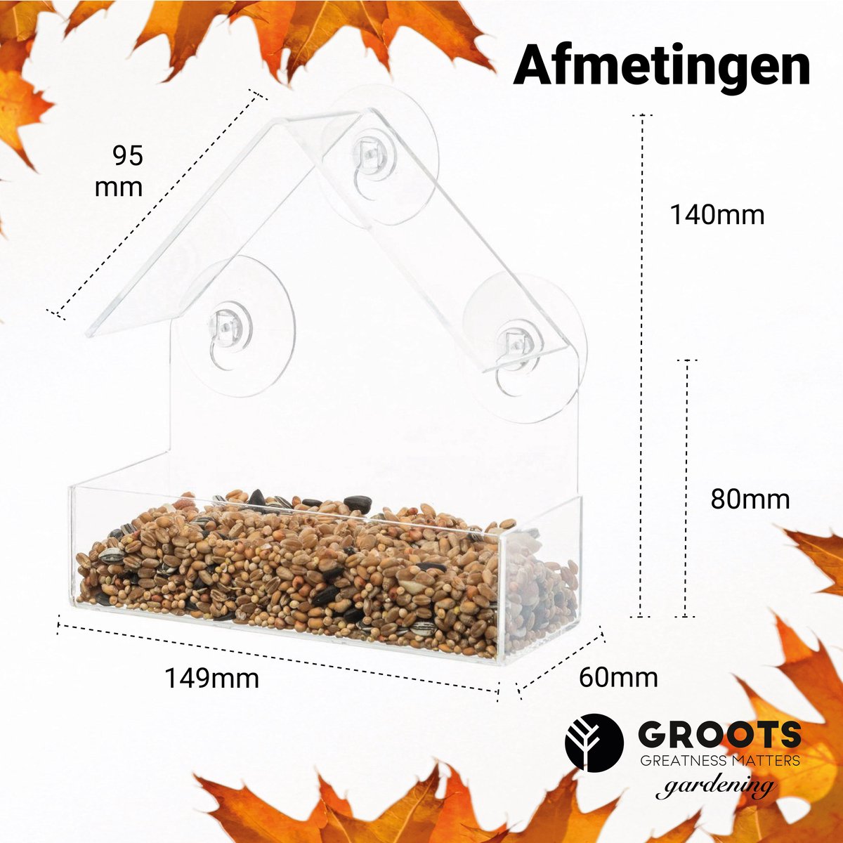 Groots Hangend Vogelhuisje – Hangend aan het Raam, met Zuignap ...