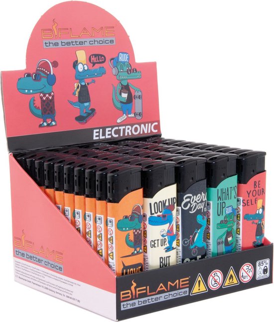 Biflame - Aansteker -Dinosaurus patroon - Display 50 stuks | bol.com