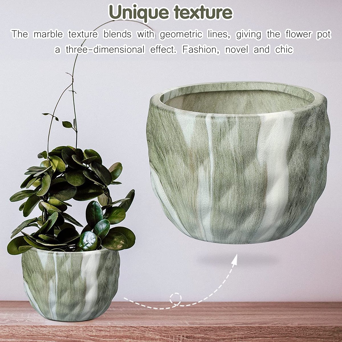 4 stks Mini Keramische Vetplant Potten Marmering Bloempot Succulent ...