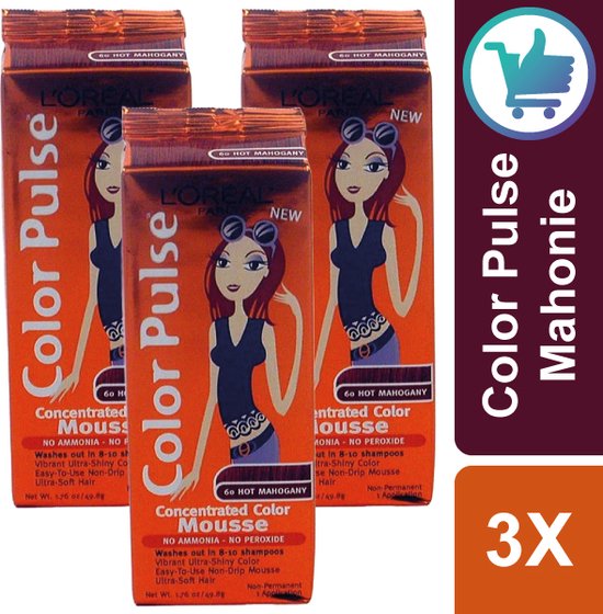 Haarverf - L'OREAL Paris - Mousse - Energiek Mahonie - Color Pulse ...